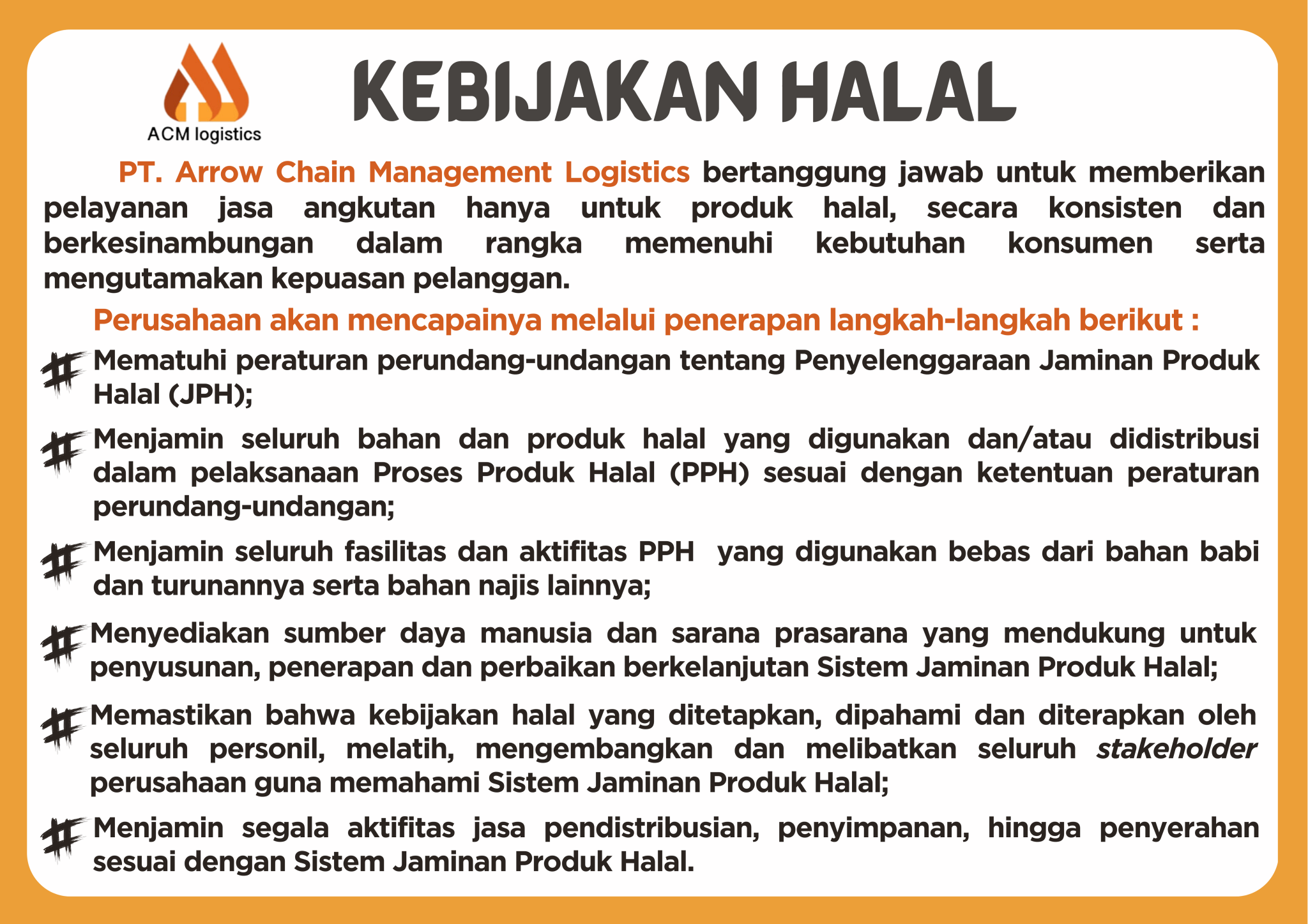 Proses Sertifikasi Logistik Halal - ACM Logistics